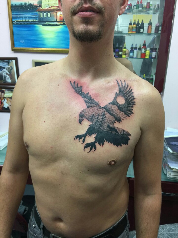 Eagle Chest Tattoos