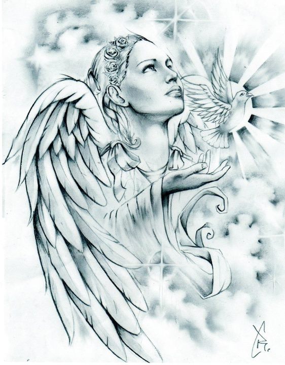 Chicano Angel Tattoos Designs