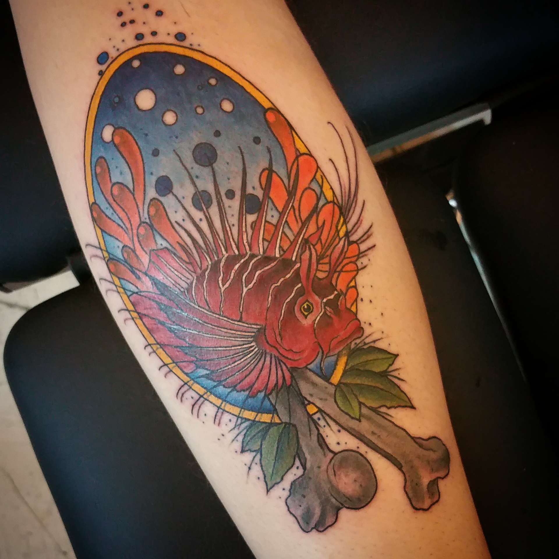 Traditional Lionfish Tattoo