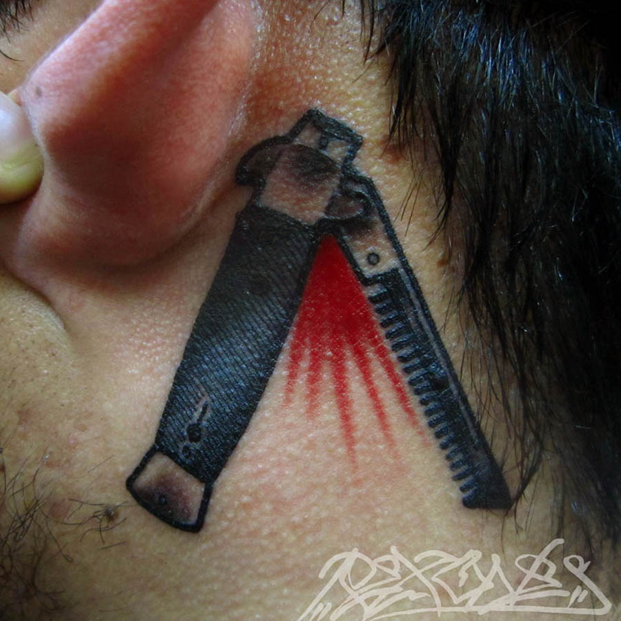 Switchblade Comb Tattoo