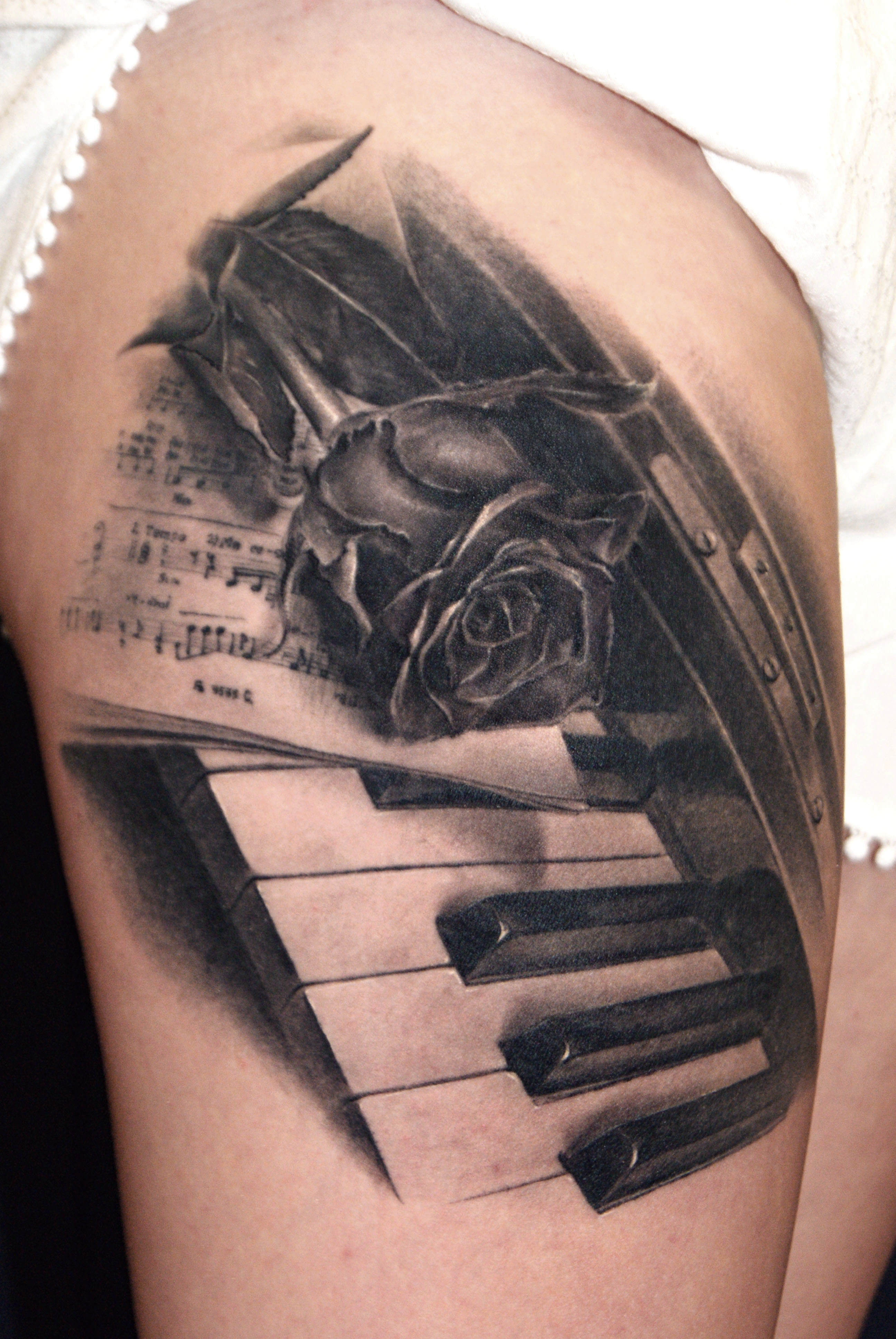 Piano Keys Tattoo Forearm