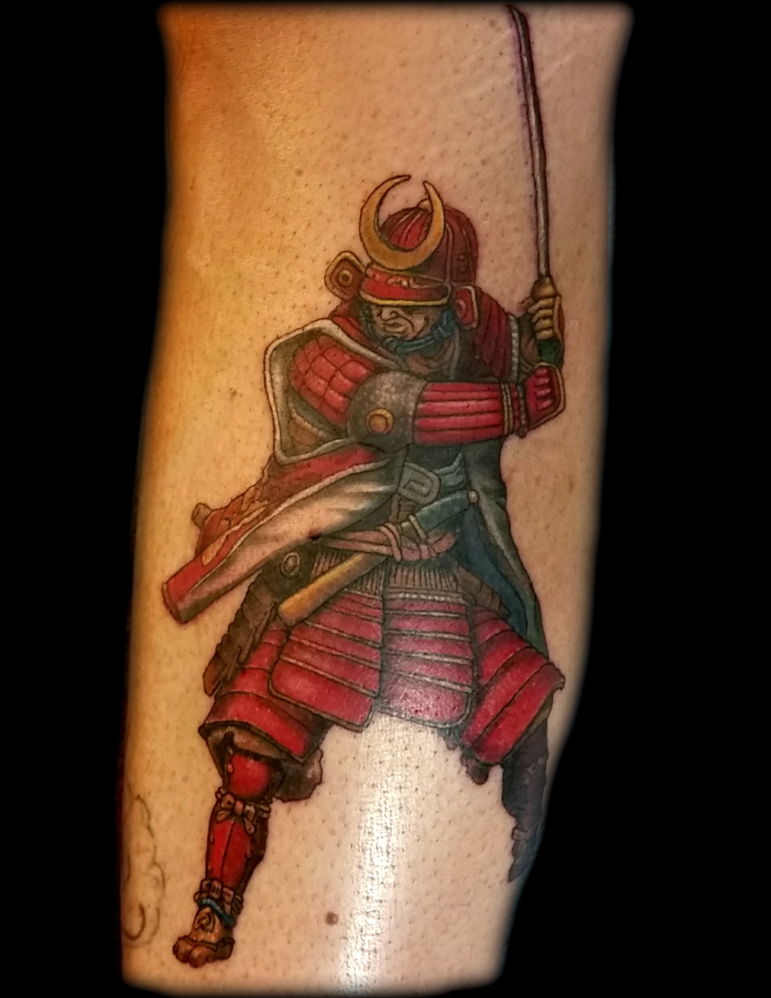 Japanese Samurai Tattoo Leg