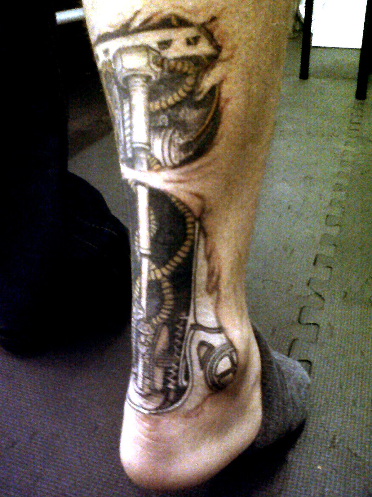 Bionic Leg Tattoo