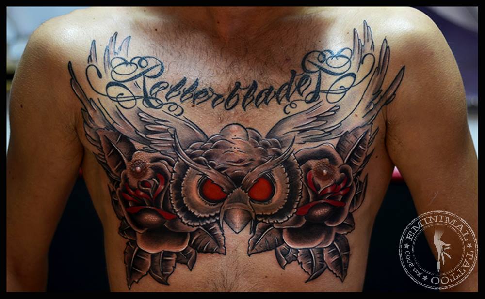 Colorful Chest Tattoos Designs