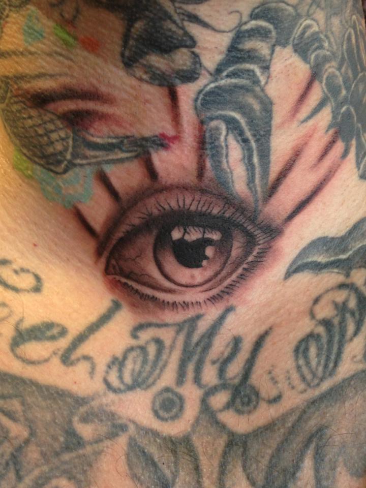 Neck Stitches Tattoo