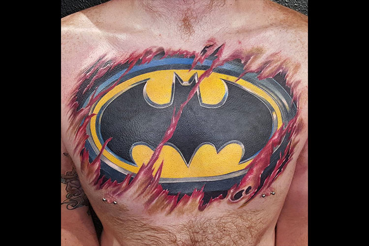 Superhero Chest Tattoo